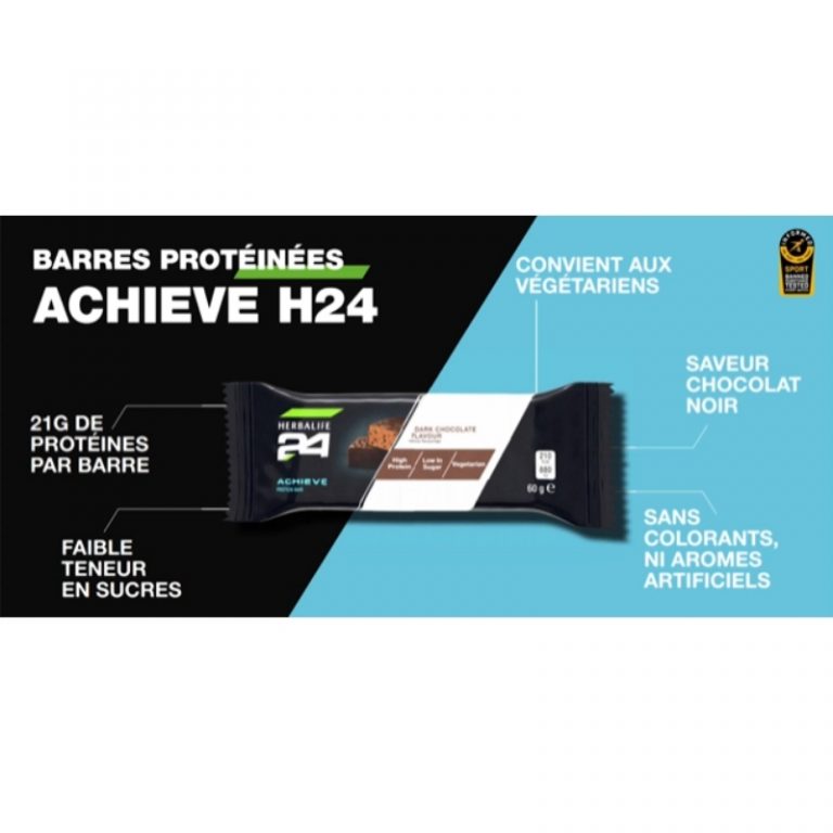 Barres protéinées H24 Chocolat Noir | Herbalife | Vercors Sports Team